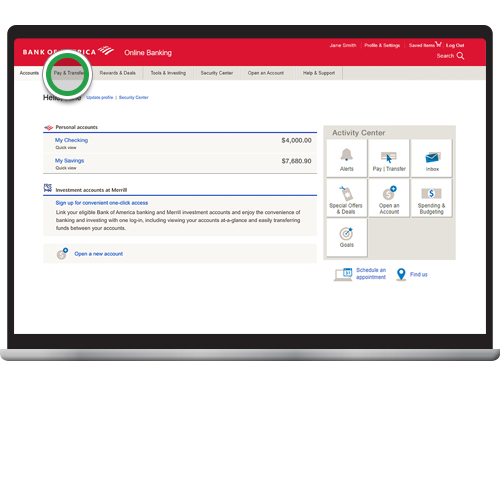 How to add a payee to your bank account with Online Banking | Bank of ...