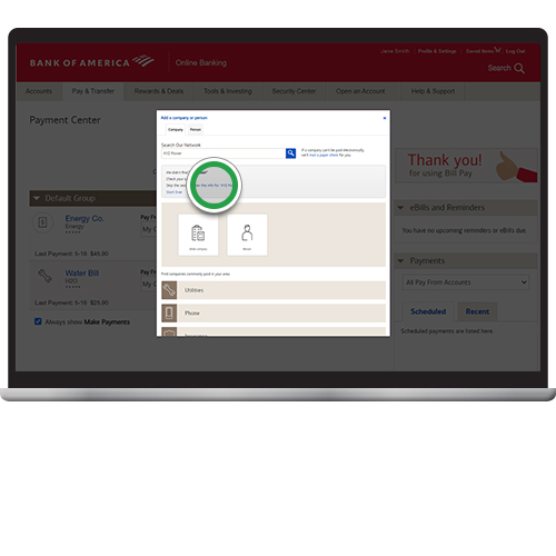 How to add a payee to your bank account with Online Banking | Bank of ...