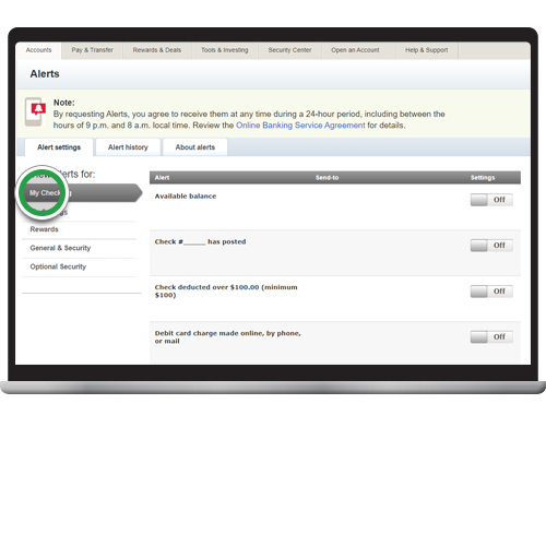 How to set account activity alerts with Online Banking | Bank of America