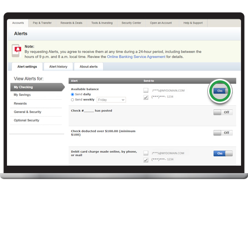 How to set account activity alerts with Online Banking | Bank of America