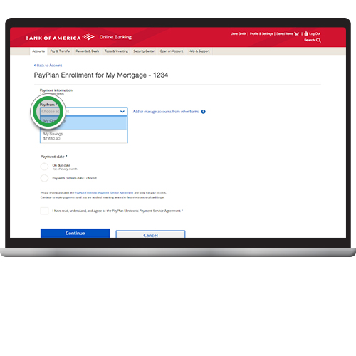 How to enroll in Mortgage PayPlan with Online Banking | Bank of America