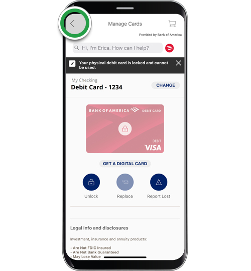 How to lock or unlock your debit card with the Mobile Banking App | Bank of America
