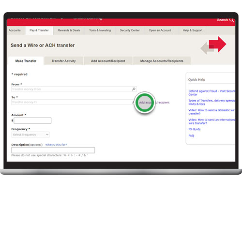 How to do a Domestic Wire Transfer with Online Banking | Bank of America