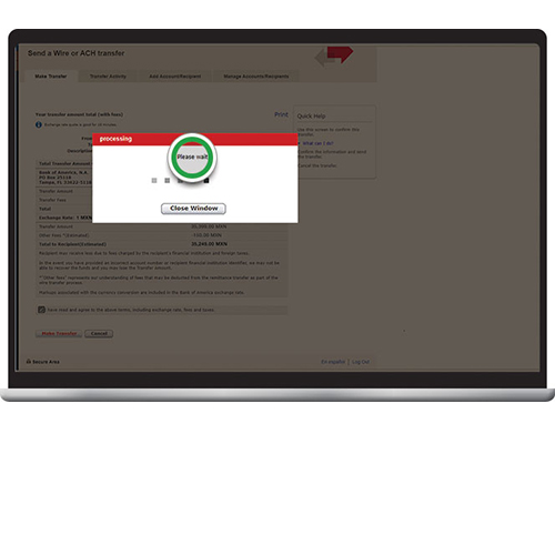 How to do an International Wire Transfer with Online Banking | Bank of ...