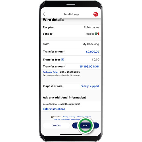 How to do an International Wire Transfer with Mobile Banking | Bank of ...