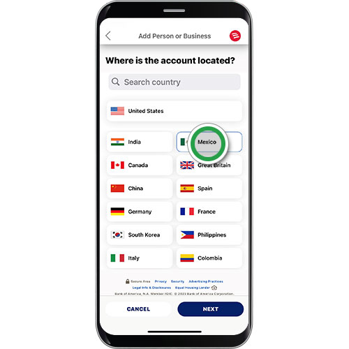 How to send an international wire transfer in Mobile Banking | Bank of ...