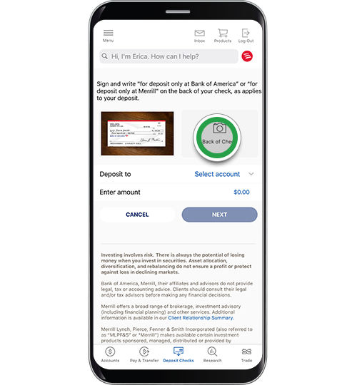 How to deposit a check with the Mobile Banking App | Bank of America