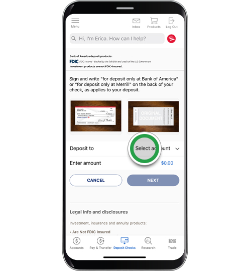 How to deposit a check with the Mobile Banking App | Bank of America