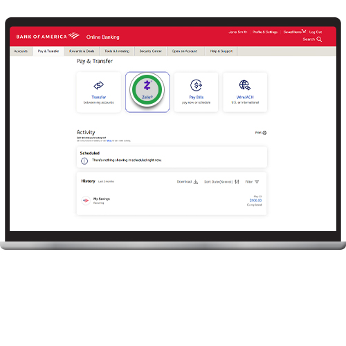 How to receive money online with Zelle® and Online Banking | Bank of ...