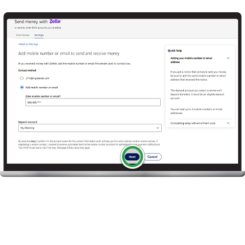 How to receive money online with Zelle® and Online Banking | Bank of ...