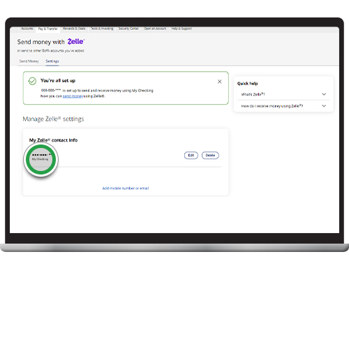 How to receive money online with Zelle® and Online Banking | Bank of America