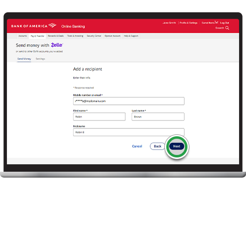 How to send money with Zelle® and Online Banking | Bank of America