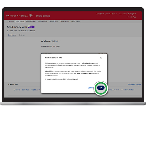 How to send money with Zelle® and Online Banking | Bank of America