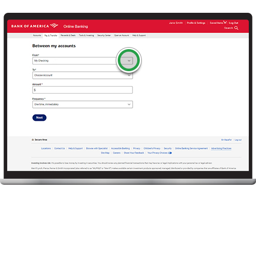 How to transfer money with Online Banking | Bank of America
